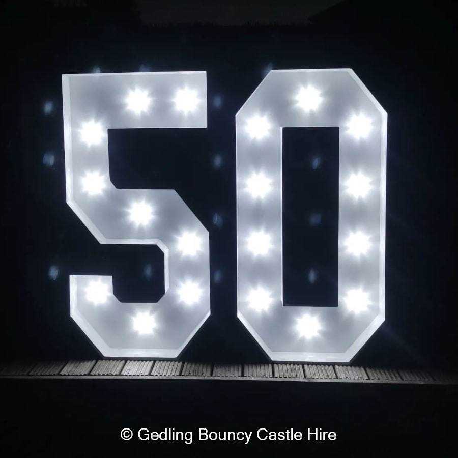 LED Light Up Numbers & Letters Hire Nottingham & The East Midlands
