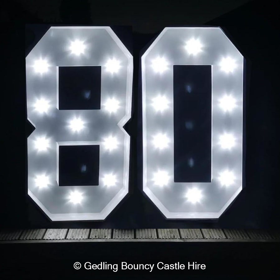 LED Light Up Numbers & Letters Hire Nottingham & The East Midlands