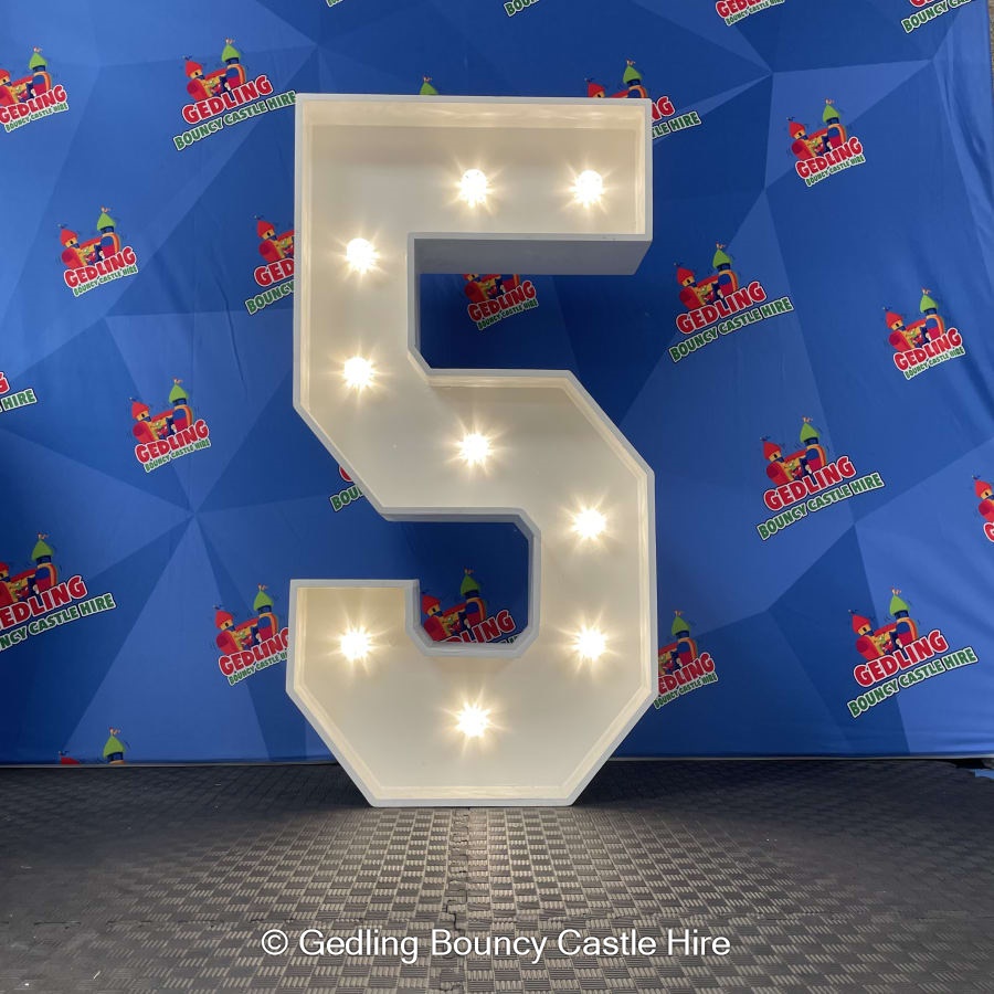 Light Up Number - 5 - Bouncy Castle & Soft Play Hire in Nottingham ...