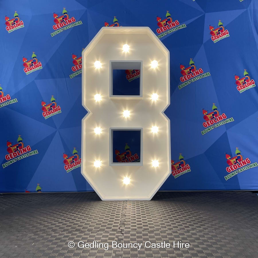 Light Up Number - 8 - Bouncy Castle & Soft Play Hire in Nottingham ...