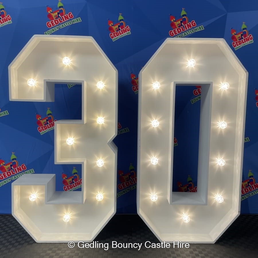 LED Light Up Numbers & Letters Hire Nottingham & The East Midlands