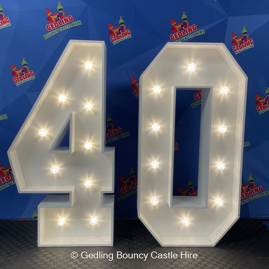 Light Up Numbers - 40 - Bouncy Castle & Soft Play Hire in Nottingham ...
