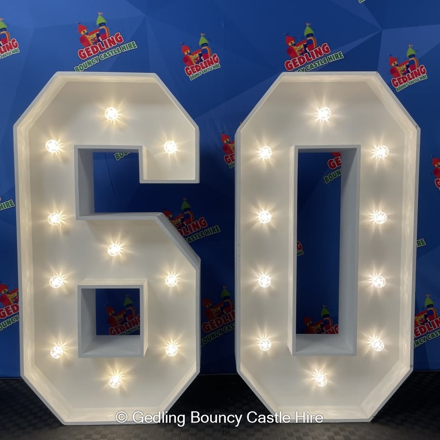Light Up Numbers - 60 - Bouncy Castle & Soft Play Hire in Nottingham ...