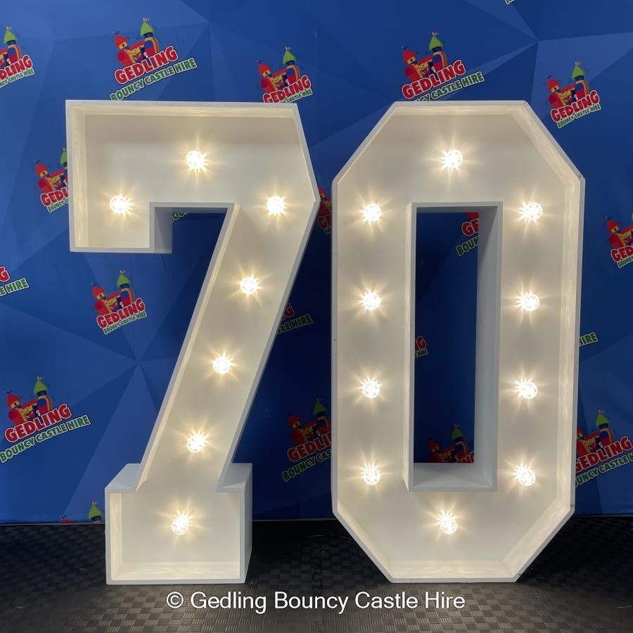Light Up Numbers - 70 - Bouncy Castle & Soft Play Hire in Nottingham ...