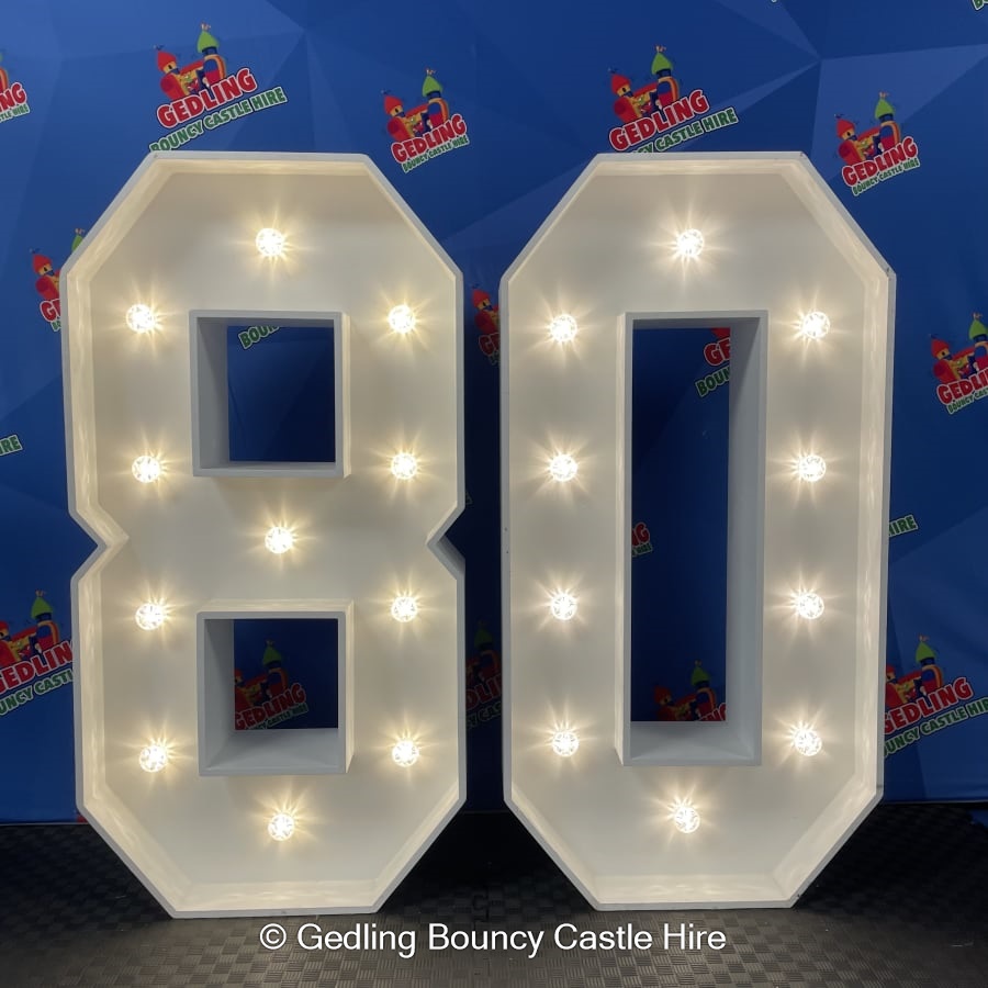 LED Light Up Numbers & Letters Hire Nottingham & The East Midlands