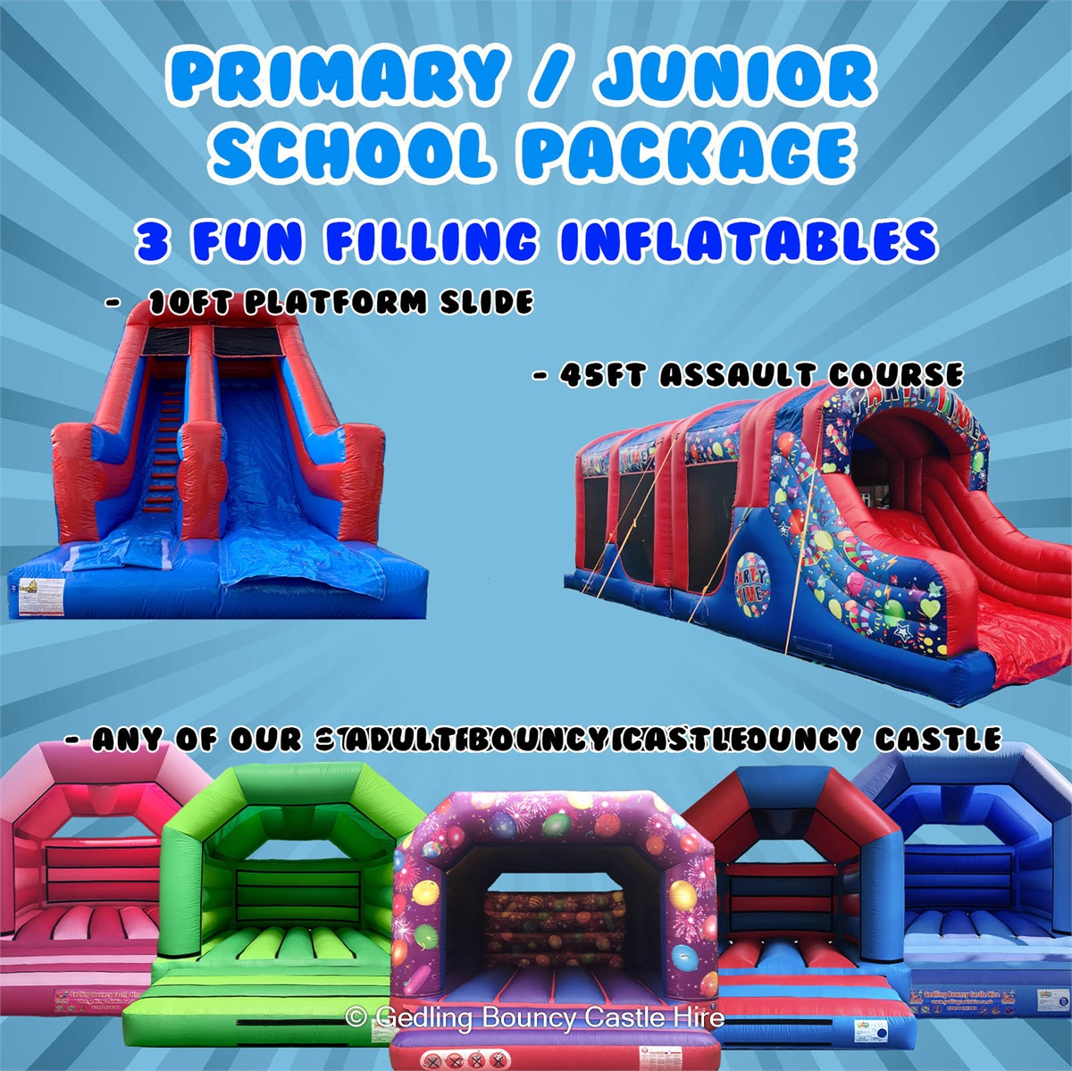 School Entertainment & Inflatable Hire across The East Midlands